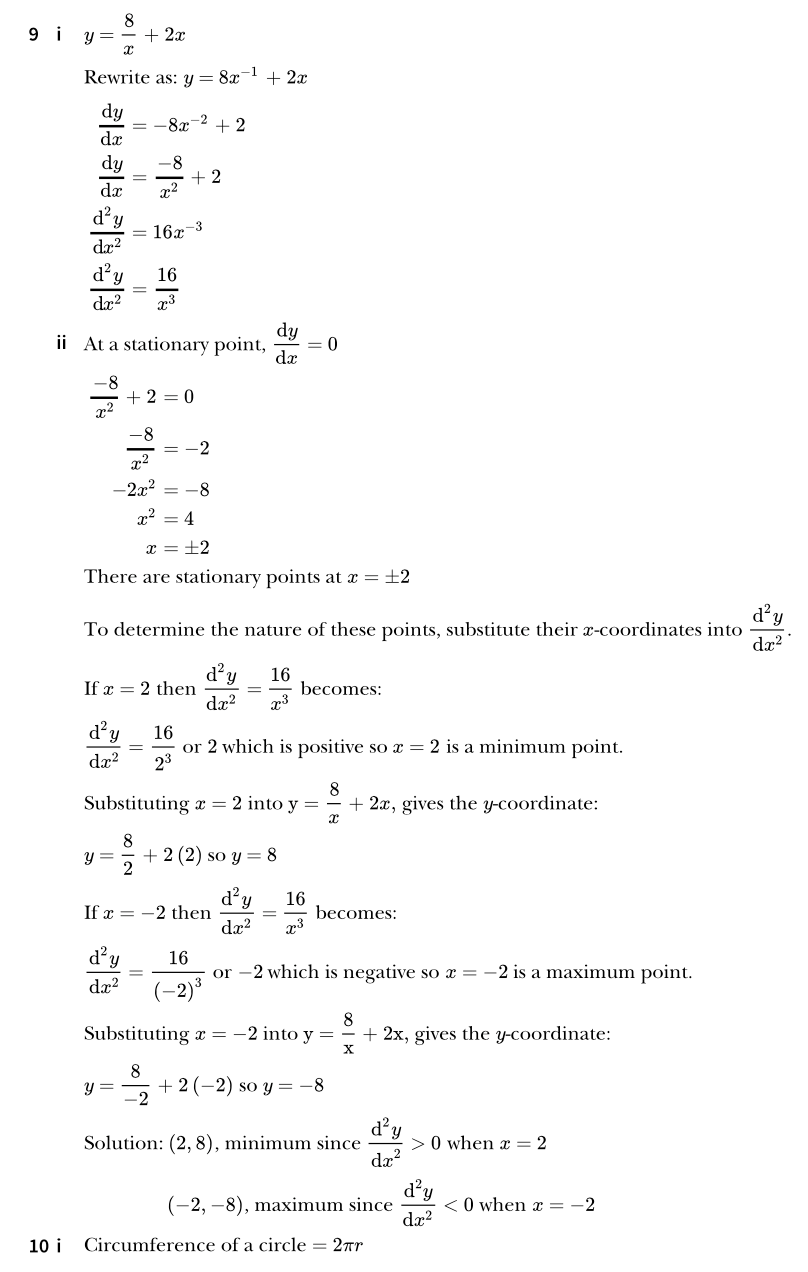 9709. P1. Further Differentiation. Exercise 5 & Mixed Exercise Worked ...