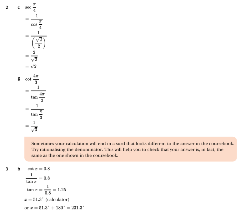 9709. P3. Trigonometry. Exercise 1 Worked Solutions – Maths with David