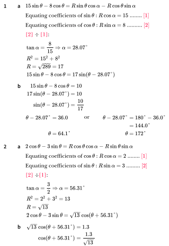 9709 P3 Trigonometry Exercise 5 Mixed Exercise Worked Solutions