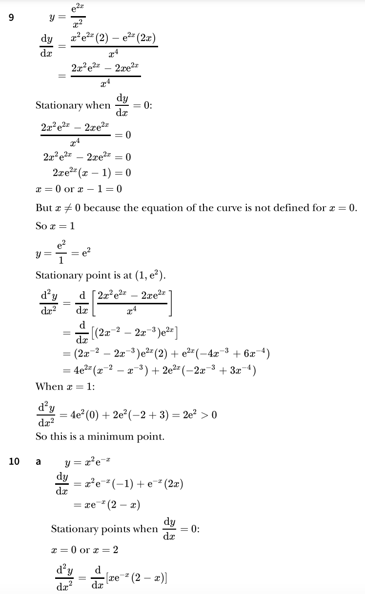 9709. P3. Differentiation. Exercise 3 Worked Solutions – Maths with David