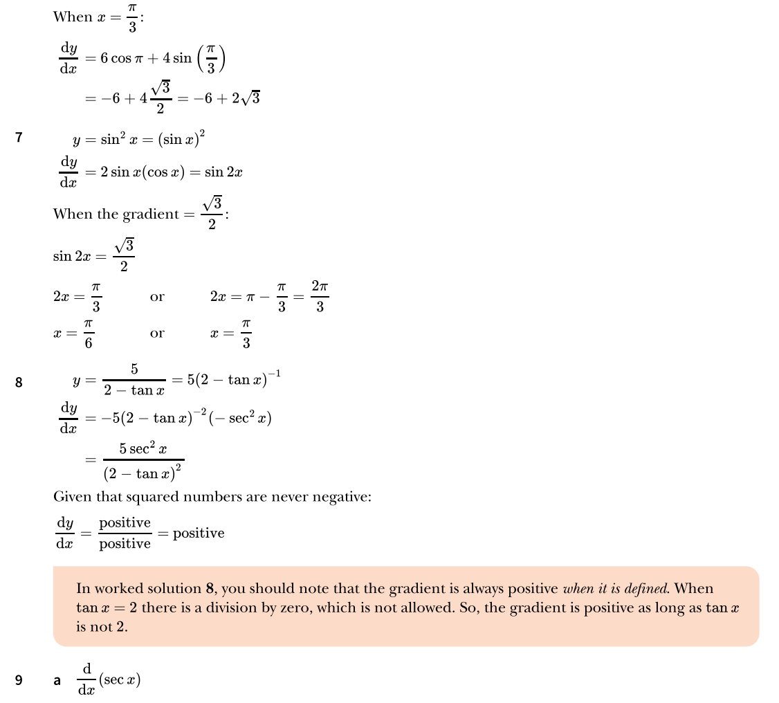 9709. P3. Differentiation. Exercise 5 Worked Solutions – Maths with David