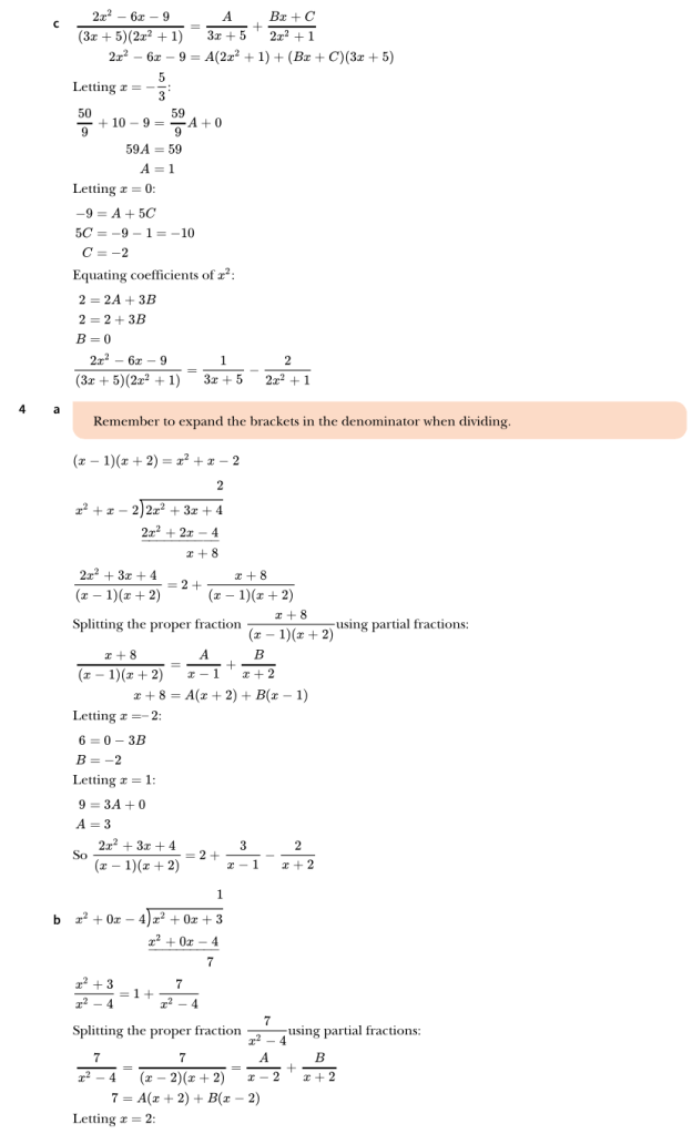 9709. P3. Further Algebra. Exercise 2 Worked Solutions – Maths with David