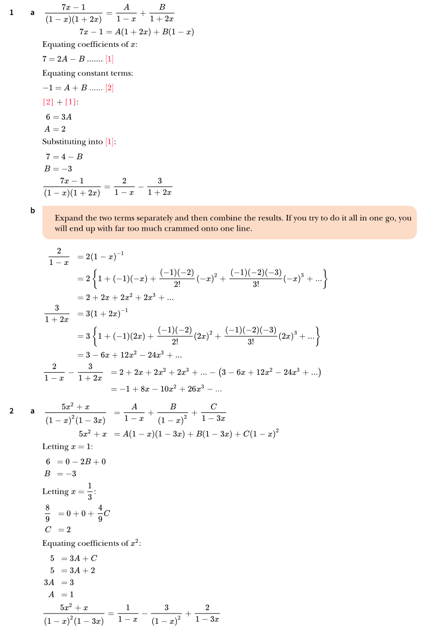 9709. P3. Further Algebra. Exercise 5 & Mixed Exercise Worked Solutions ...