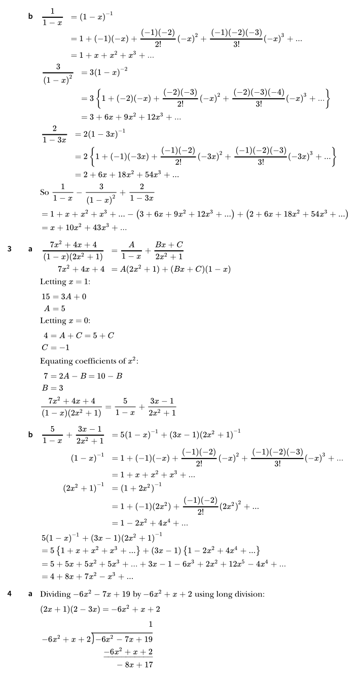 9709. P3. Further Algebra. Exercise 5 & Mixed Exercise Worked Solutions ...