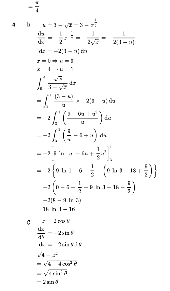 9709. P3. Further Calculus. Exercise 4 Worked Solutions – Maths with David