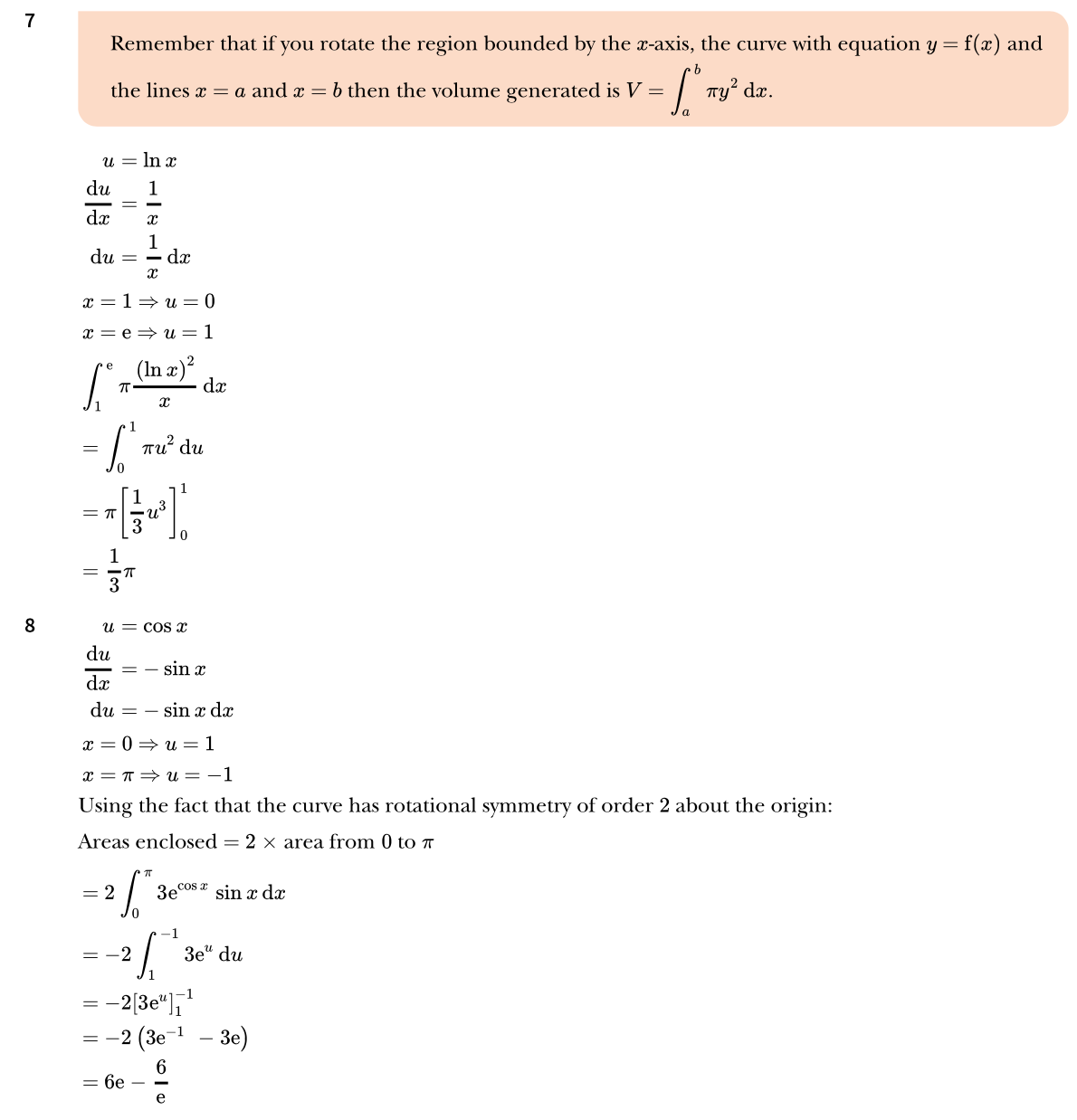 9709. P3. Further Calculus. Exercise 4 Worked Solutions – Maths with David