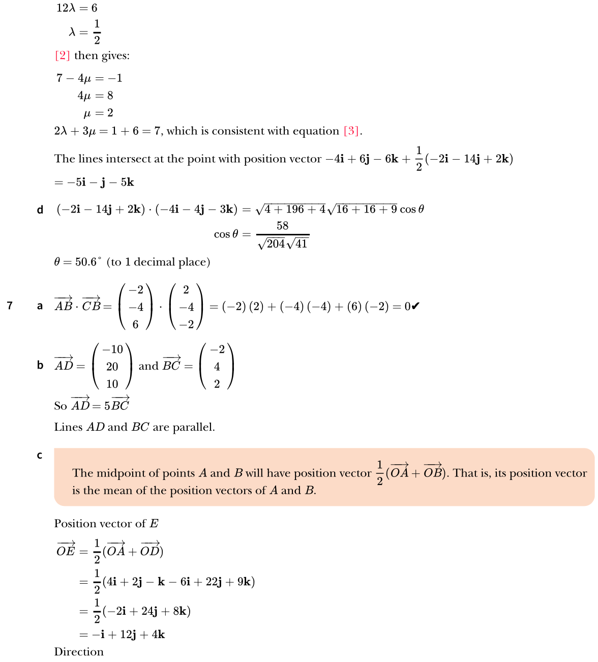 9709. P3. Vectors. Exercise 4 & Mixed Exercise Worked Solutions – Maths ...