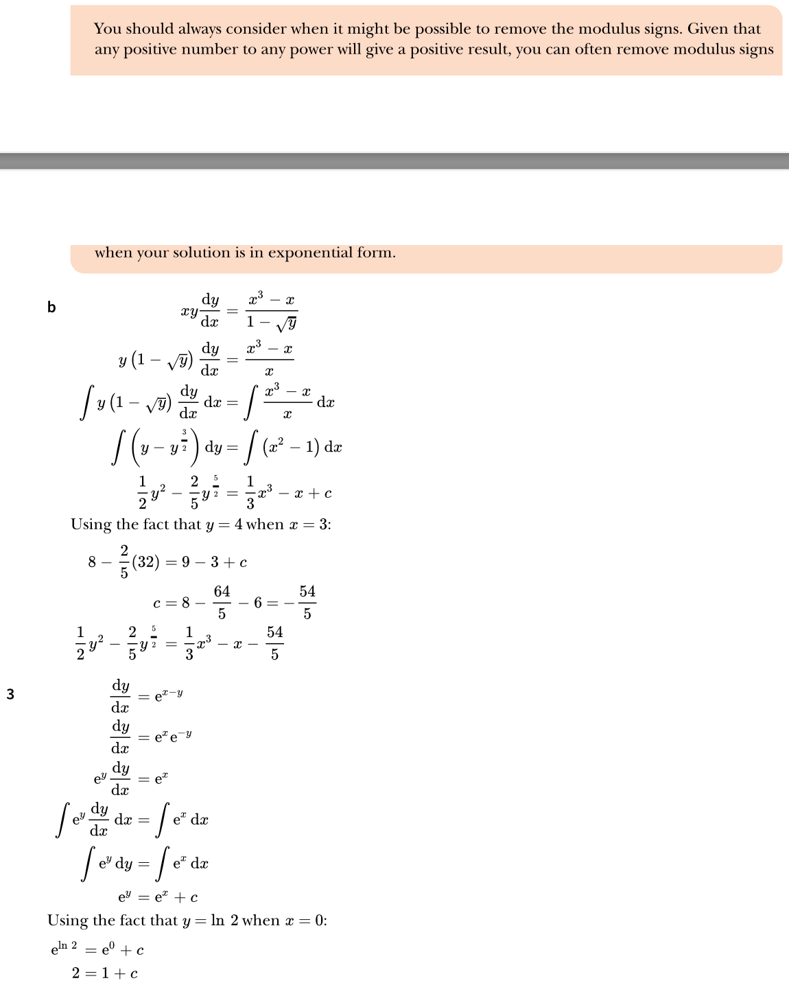 9709. P3. Differential Equations. Exercise 1 Worked Solutions – Maths ...