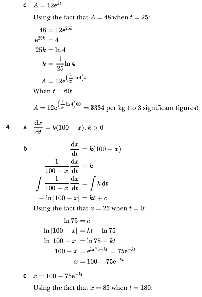 9709. P3. Differential Equations. Exercise 2 Worked Solutions – Maths ...