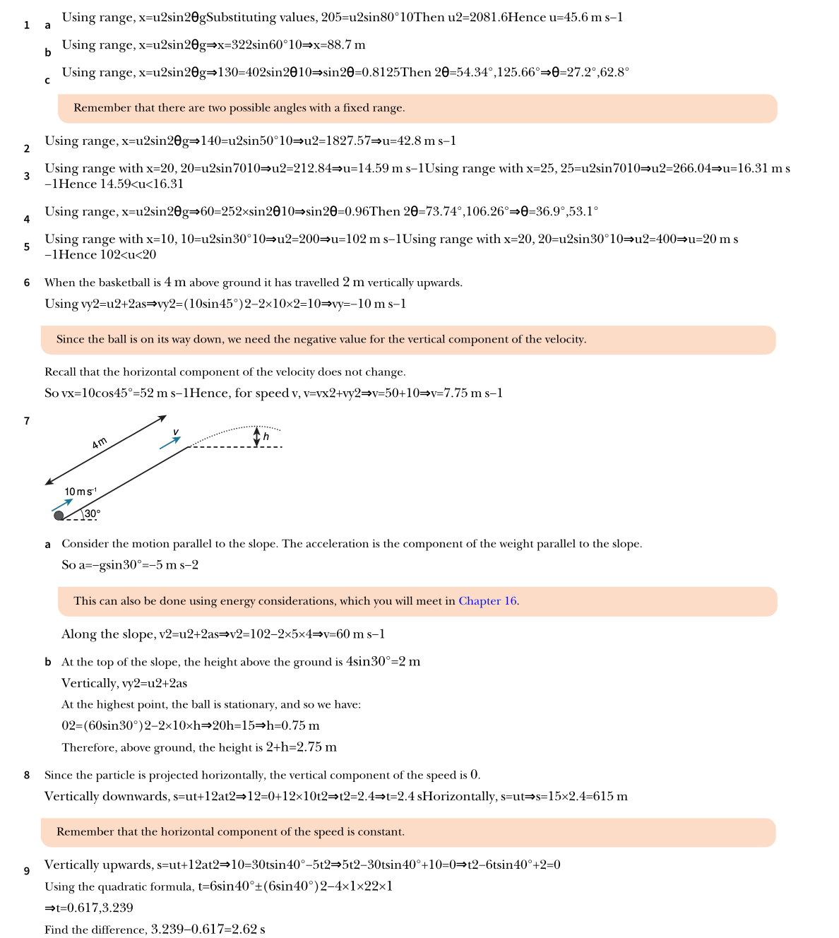 Projectiles Exercise 1 Worked Solutions – Maths with David