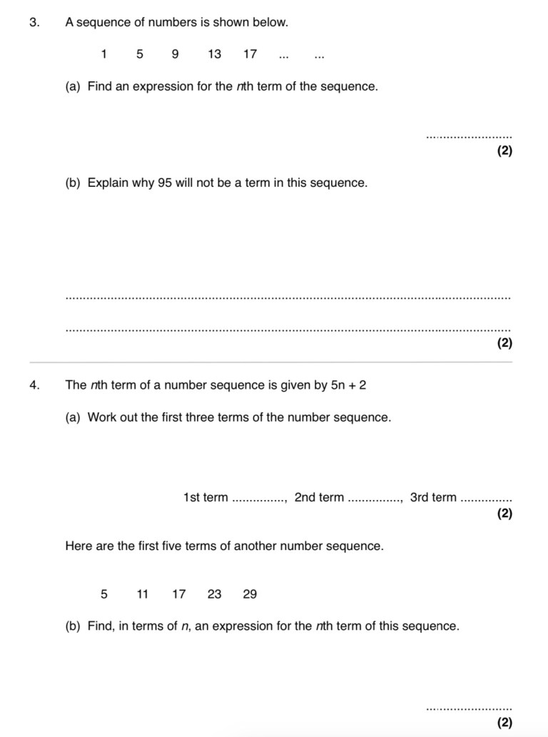 KS4. Algebra & Graphs. Finding the nth term of sequences – Maths with David