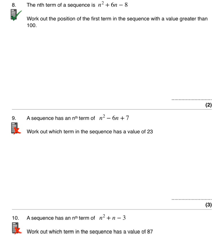 KS4. Algebra & Graphs. Finding the nth term of sequences – Maths with David