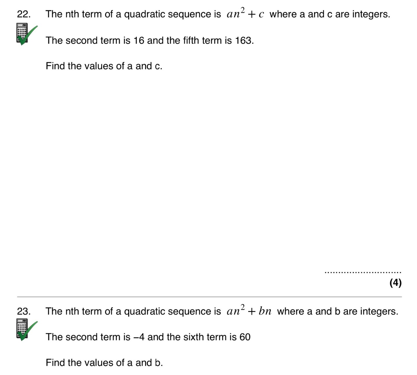 KS4. Algebra & Graphs. Finding the nth term of sequences – Maths with David
