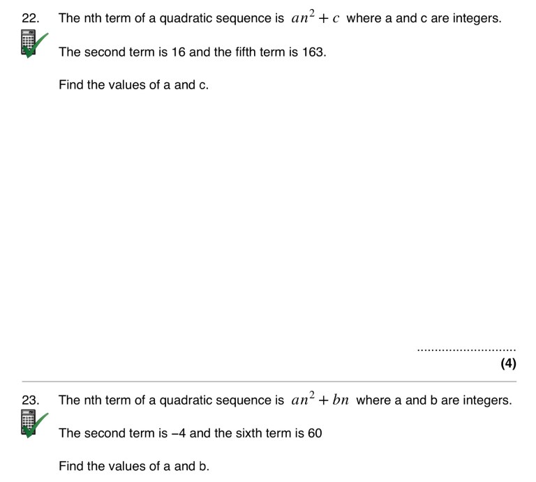 KS4. Algebra & Graphs. Finding the nth term of sequences – Maths with David