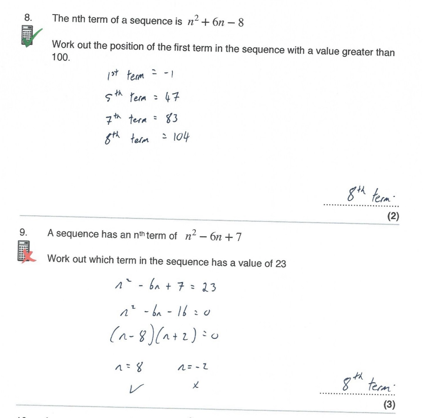 KS4. Algebra & Graphs. Finding the nth term of sequences – Maths with David