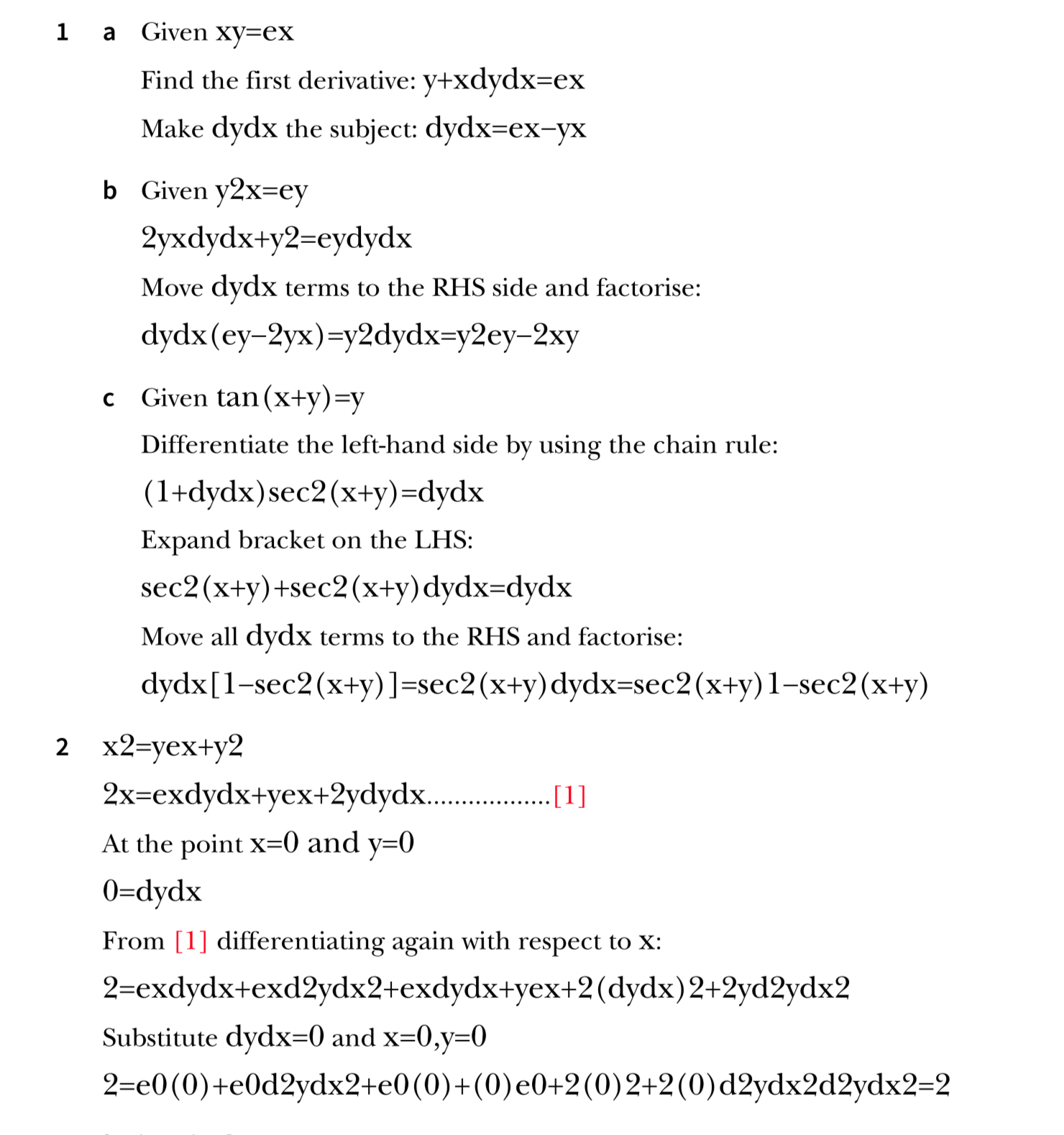 9231. FP2. Differentiation. Exercise 21A. Worked Solutions – Maths with David