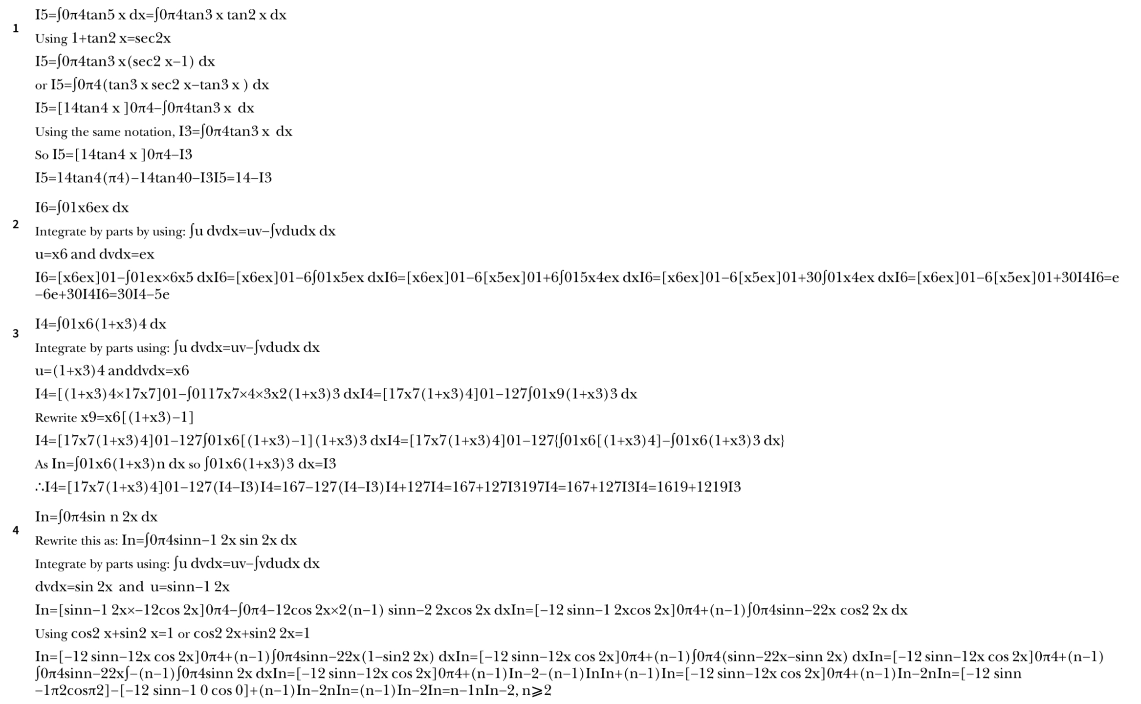 9231. FP2. Integration. Exercise 22B Worked Solutions – Maths with David