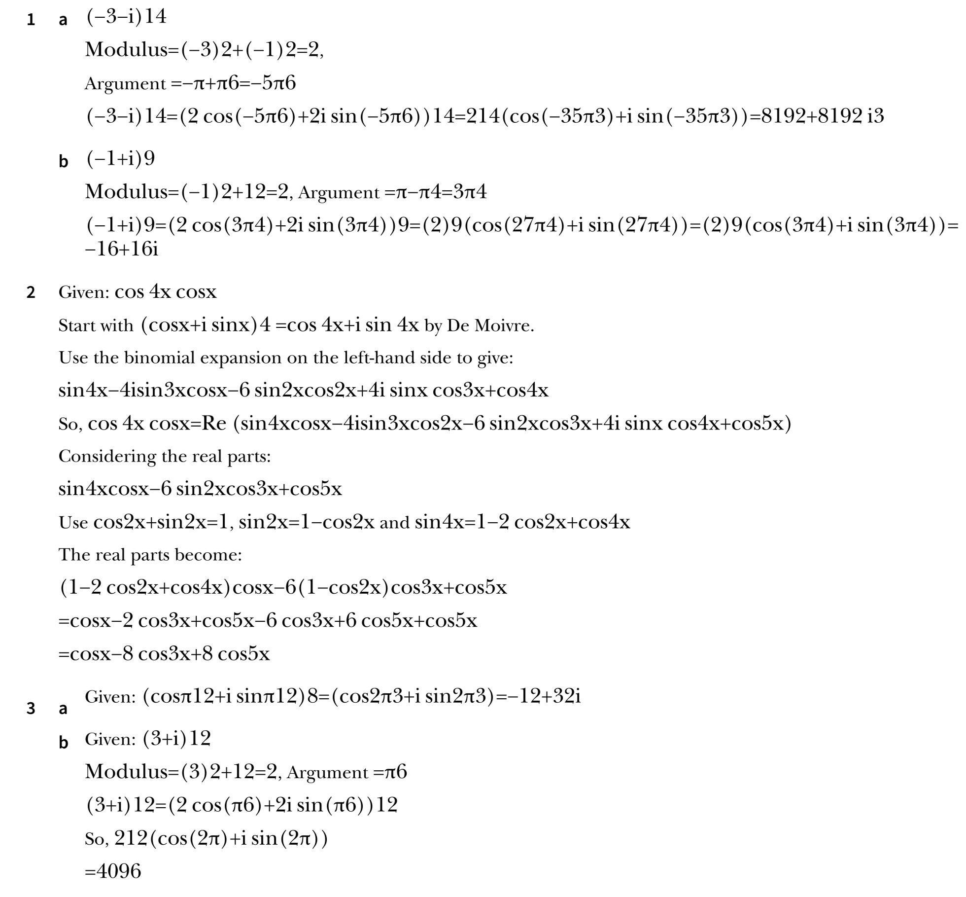 9231. FP2. Complex Numbers. Exercise 1 Worked Solutions – Maths with David