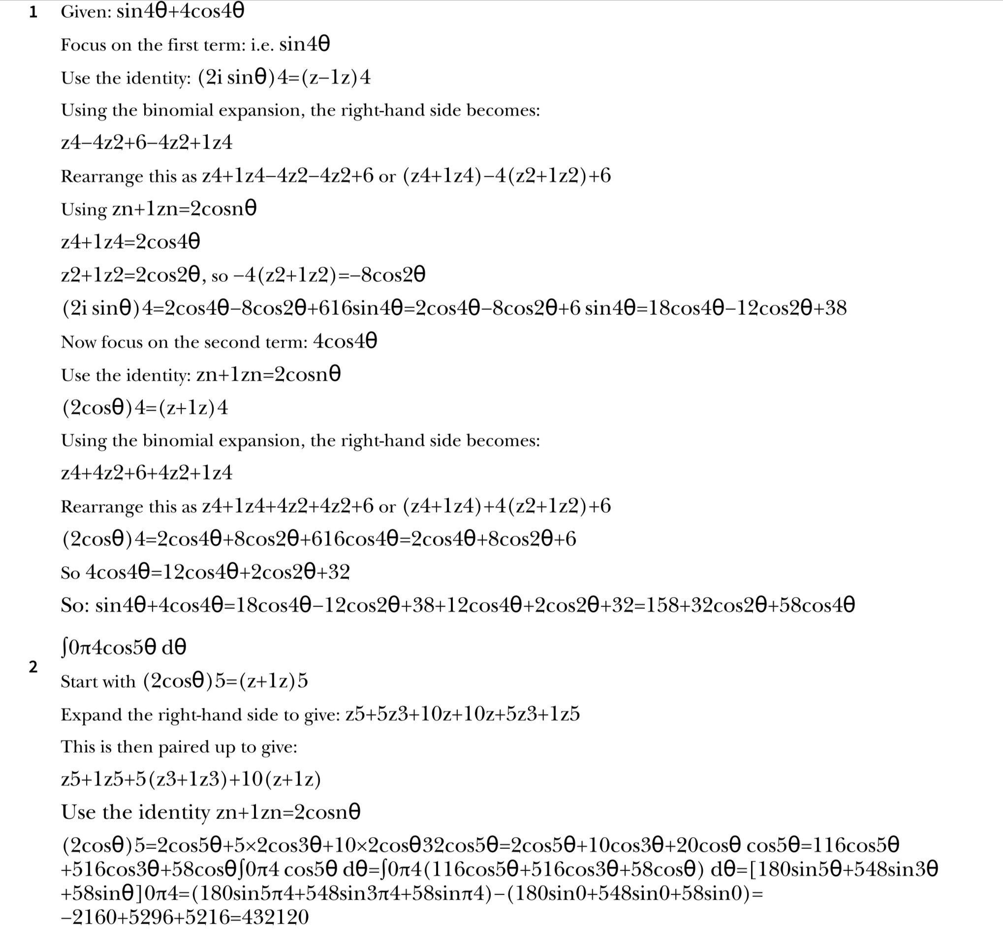 9231. FP2. Complex Numbers. Exercise 2 Worked Solutions – Maths with David